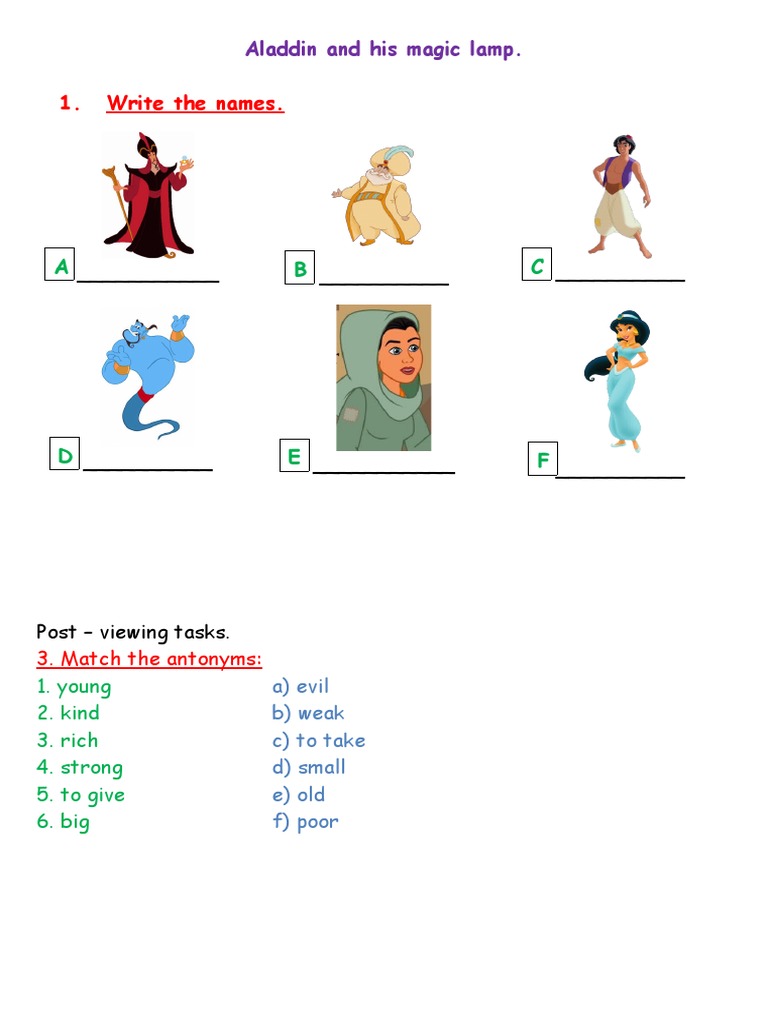 Aladdin Magic Lamp Activities Guide | PDF | Young Adult | General Fiction