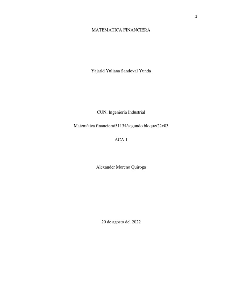 Matemática Financiera: Conceptos Clave | PDF | Finanzas Matemáticas ...