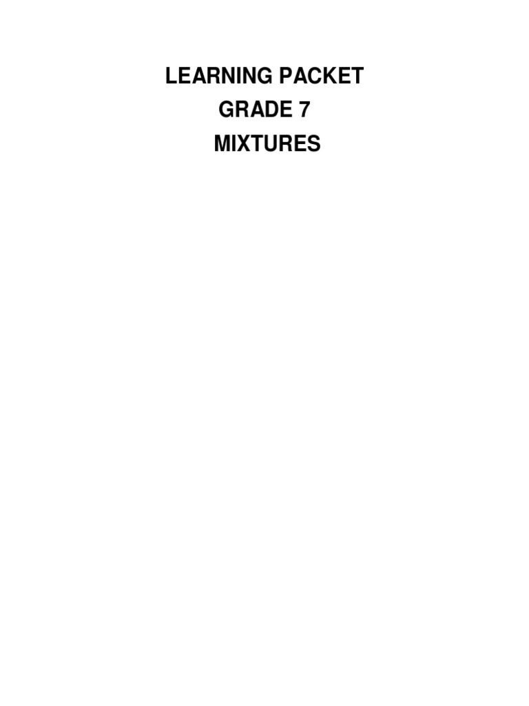 Grade 7 Learning Module Prototype 1 | PDF | Mixture | Chemical Substances