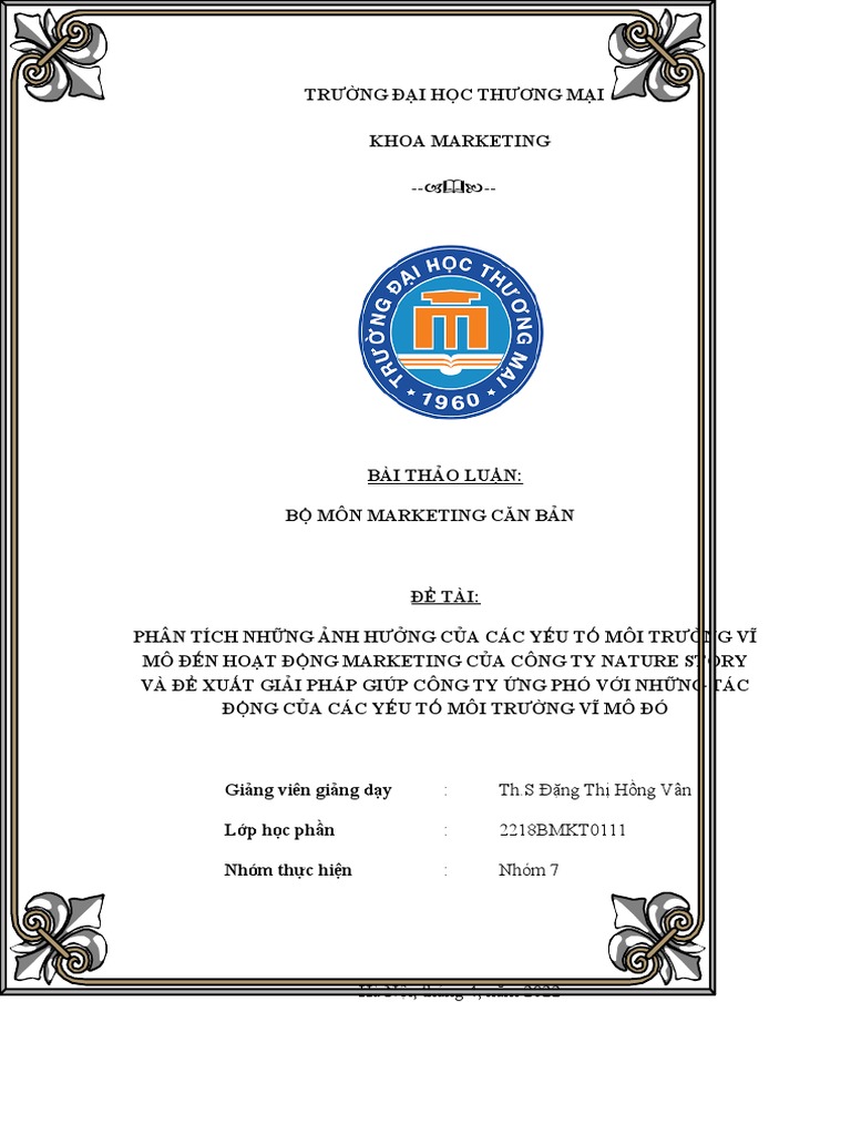 BTL Marketing Nhóm 7 | PDF