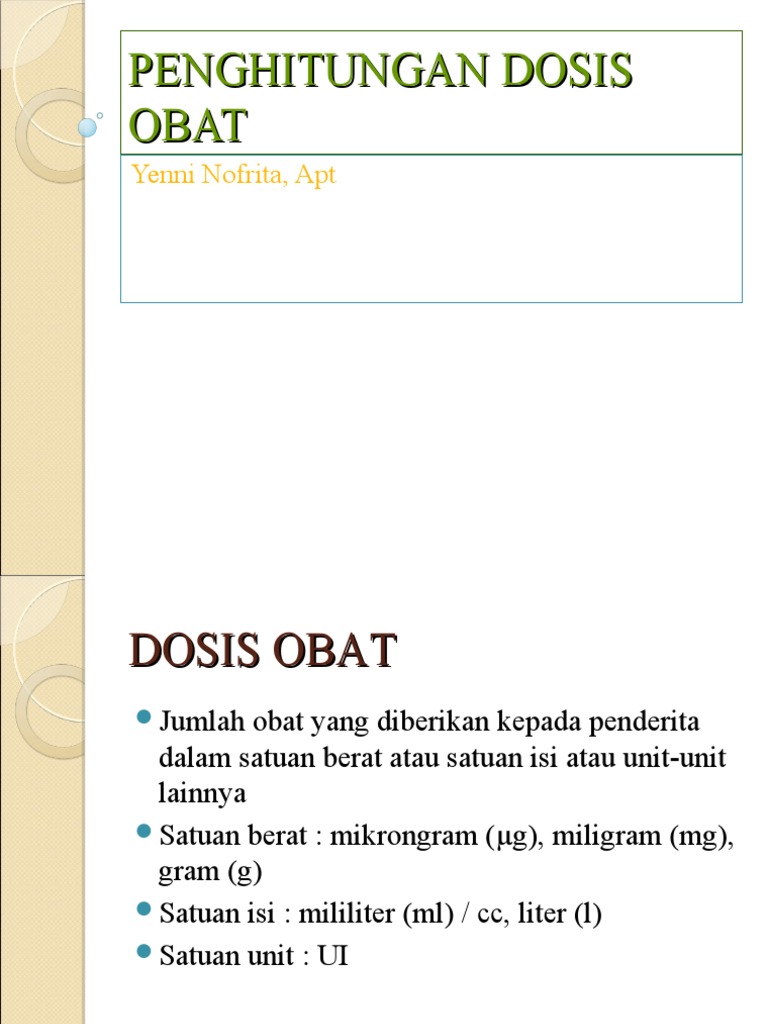 Dosis Obat Macam Dosis | PDF