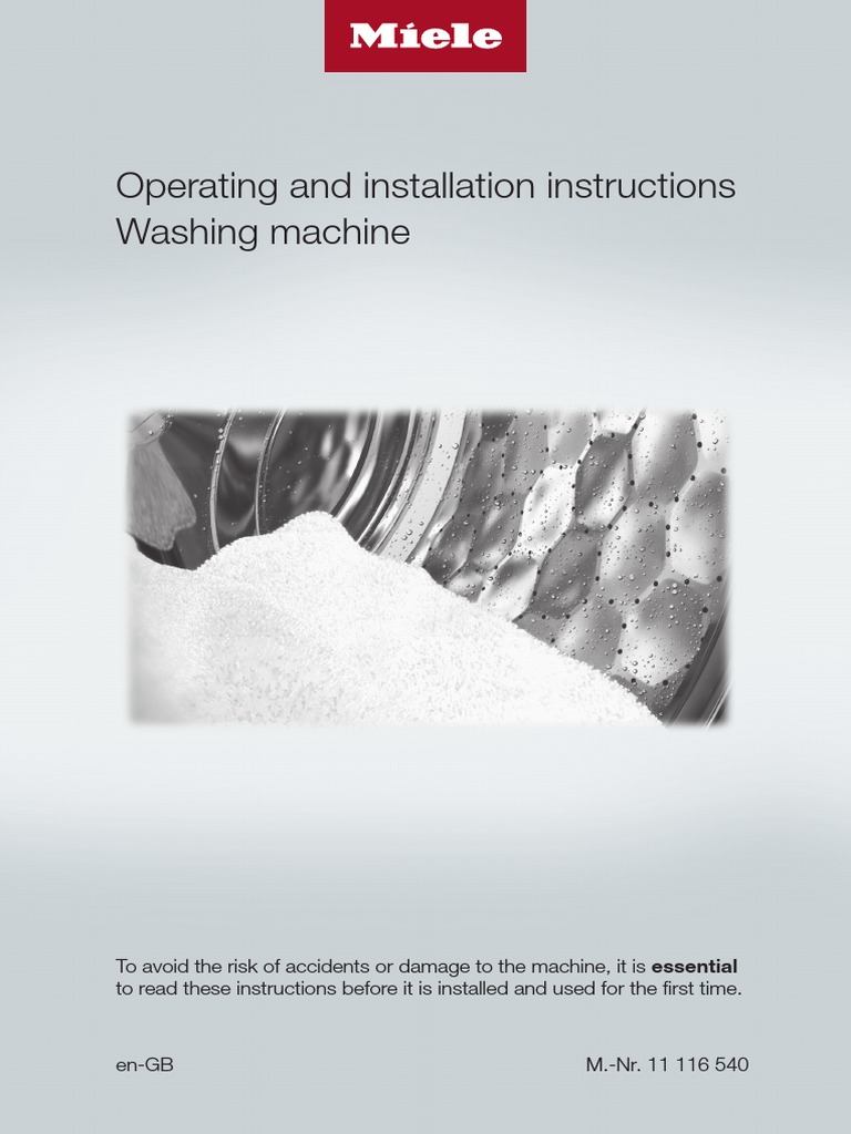 Miele Washing Machine | PDF | Washing Machine | Laundry