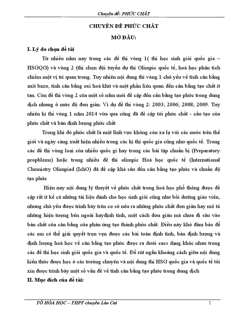 3 - Chuyen de Hoa 10 - Chuyen Lao Cai | PDF