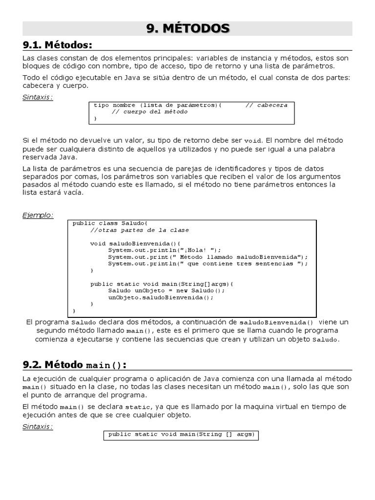 Unidad 9 - Metodos | PDF | Constructor (Programación Orientada a Objetos) | Programación