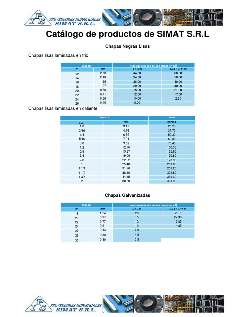 Catálogo de Productos de SIMAT SRL | PDF