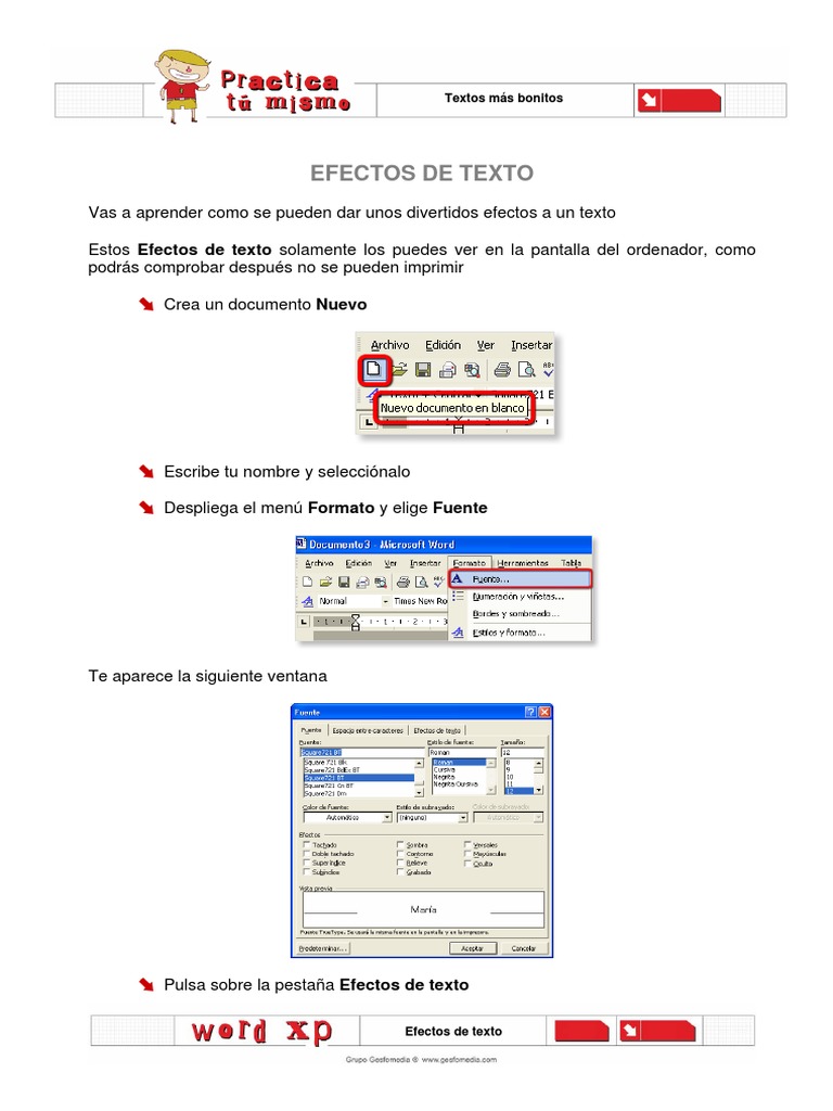 Efectos de Texto: Textos Más Bonitos | PDF