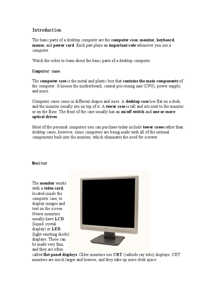 CCS COMPUTER BASICS | PDF | Computer Monitor | Computer Keyboard
