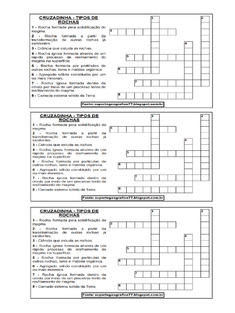 Cruzadinha Sobre Tipos de Solo | PDF