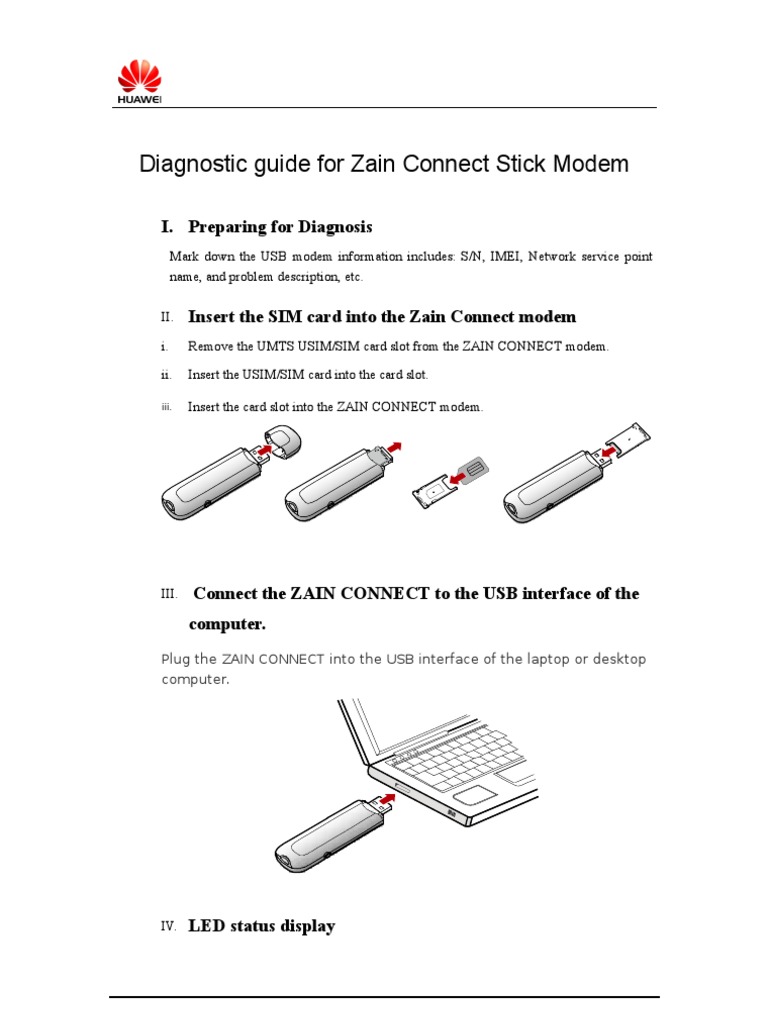 Diagnosing Guide of Zain Connect | PDF | Subscriber Identity Module | Usb