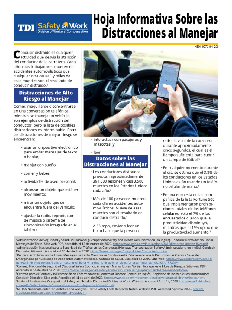 Distraccion Al Manejar | PDF