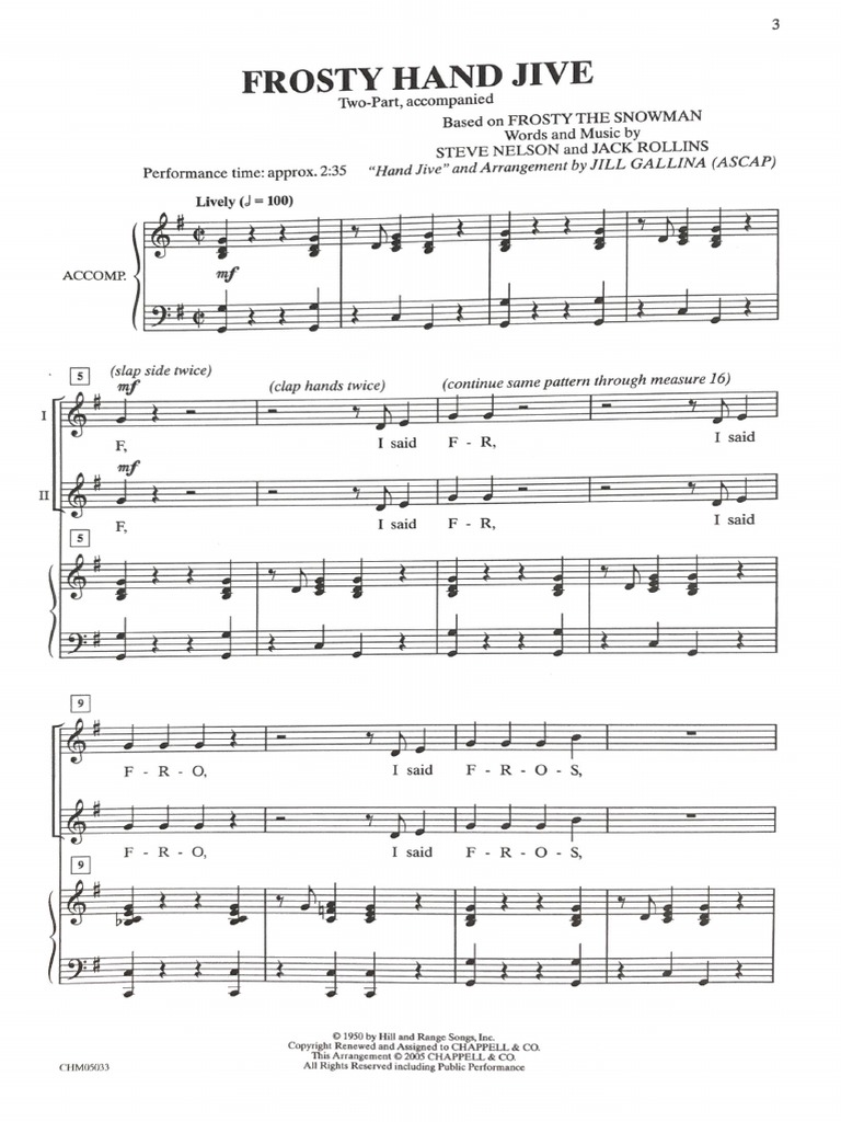 Frosty Hand Jive | PDF
