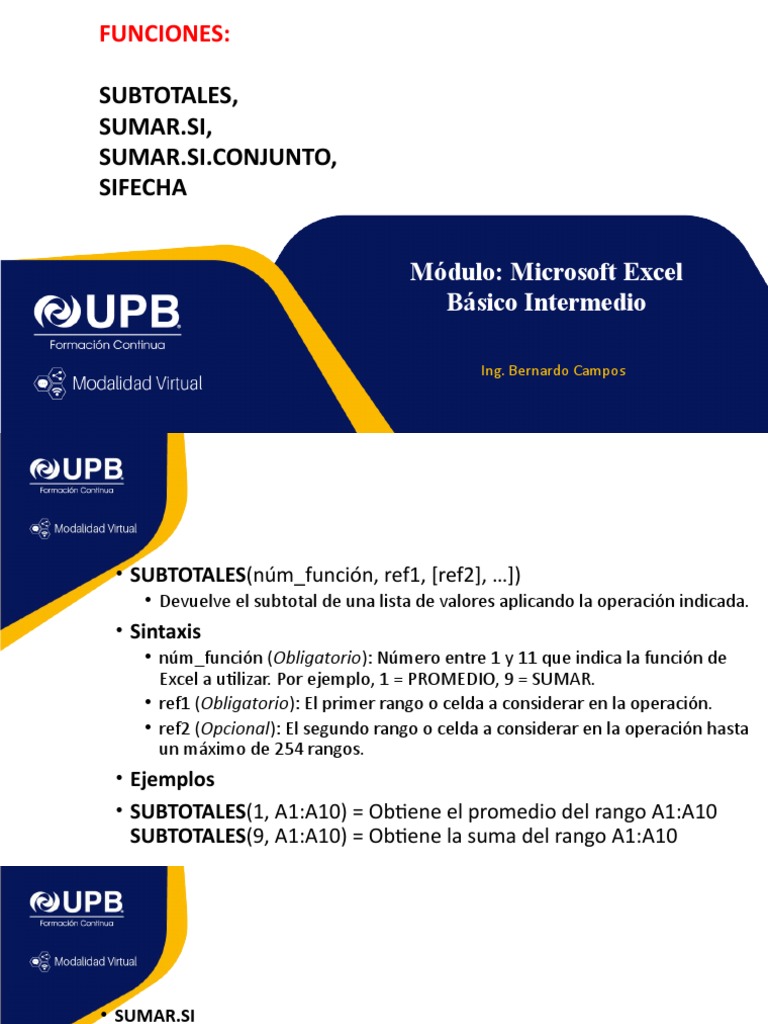 Funciones-Subtotales-Sumar Si | PDF