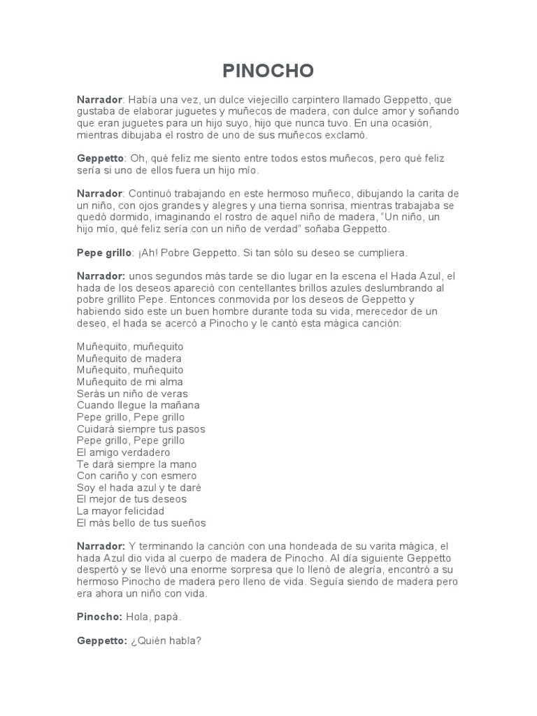 Pinocho Pdf