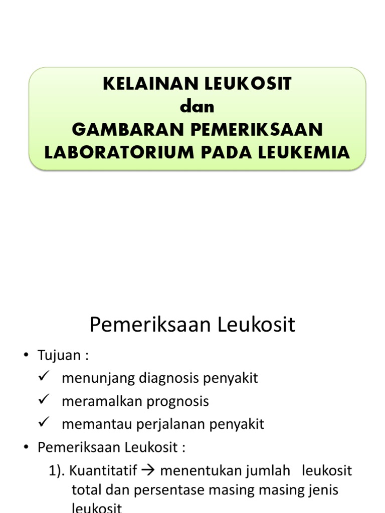 Pemeriksaan Kelainan Leukosit | PDF