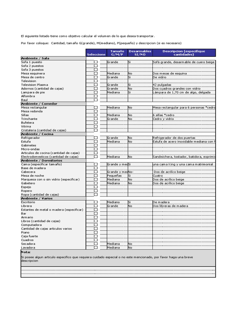 Formulario Menaje de Casa | PDF | Bienes manufacturados | Inicio