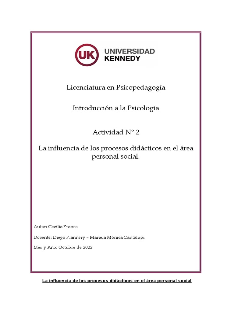 Cecilia Franco - Actividad Evaluable 2 | PDF | Aprendizaje | Método de ...