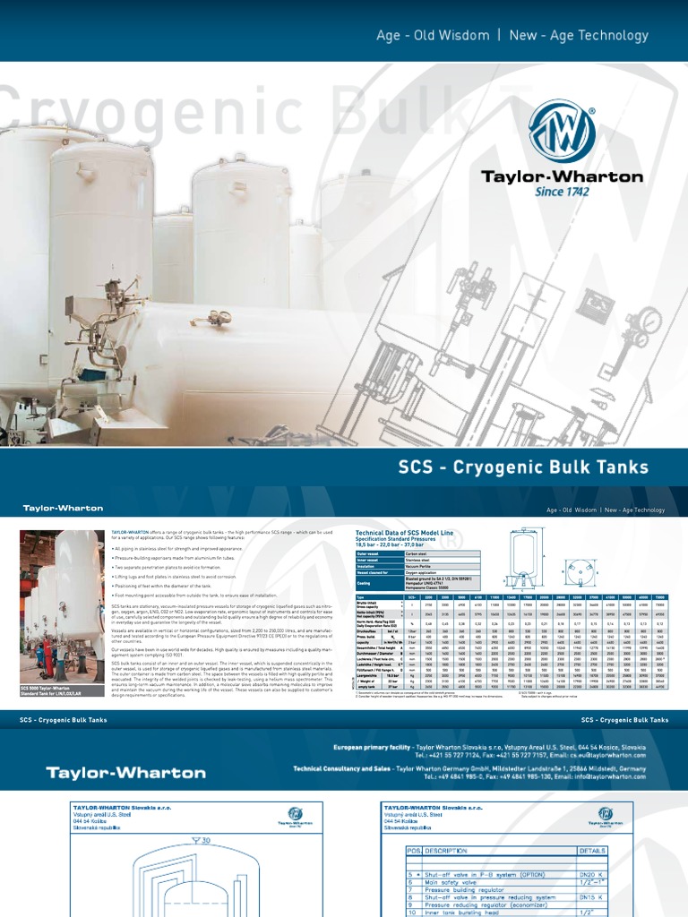 Taylor-Wharton-CRYOGENIC BULK TANKS SCS MODEL | PDF | Building ...