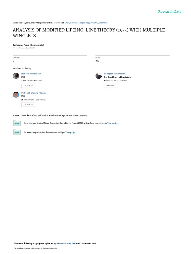 Analysis of Modified Lifting-Line Theory (1933) With Multiple Winglets ...