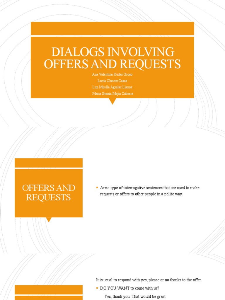 Polite Offers and Requests Dialogs | PDF