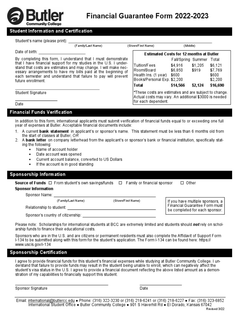 1664895524804_Financial Guarantee Form 2022 2023 | PDF