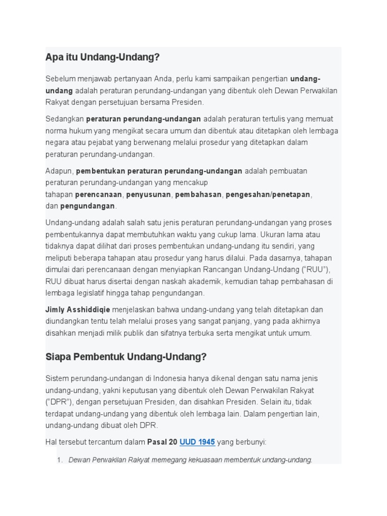 Proses Pembuatan Undang Undang | PDF