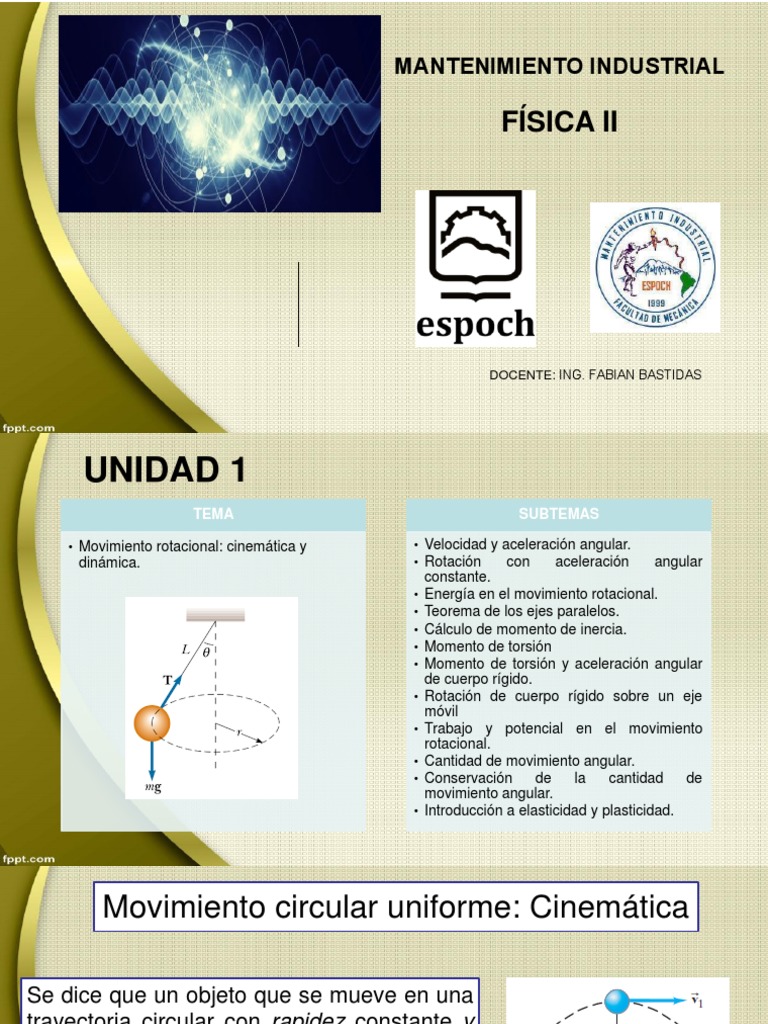 Unidad 1 - Tema 1 - Cinemática Rotacional | PDF