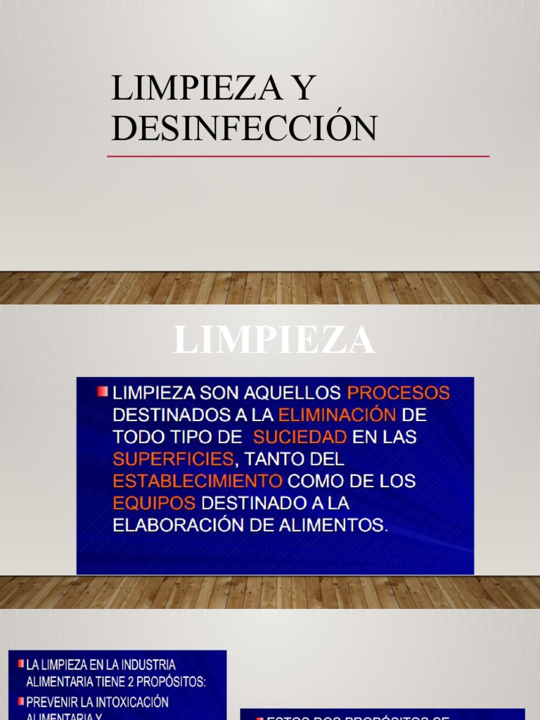 Limpieza y Desinfección | PDF | Agua | Detergente