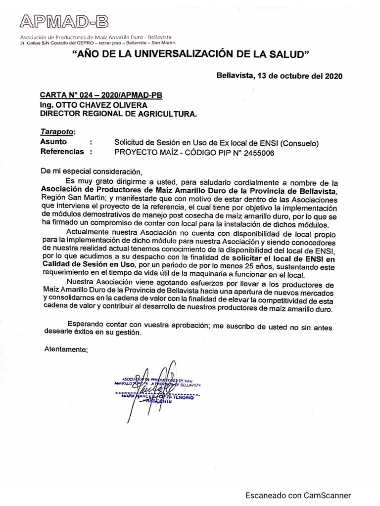 Carta Solicitud Local Ensi | PDF