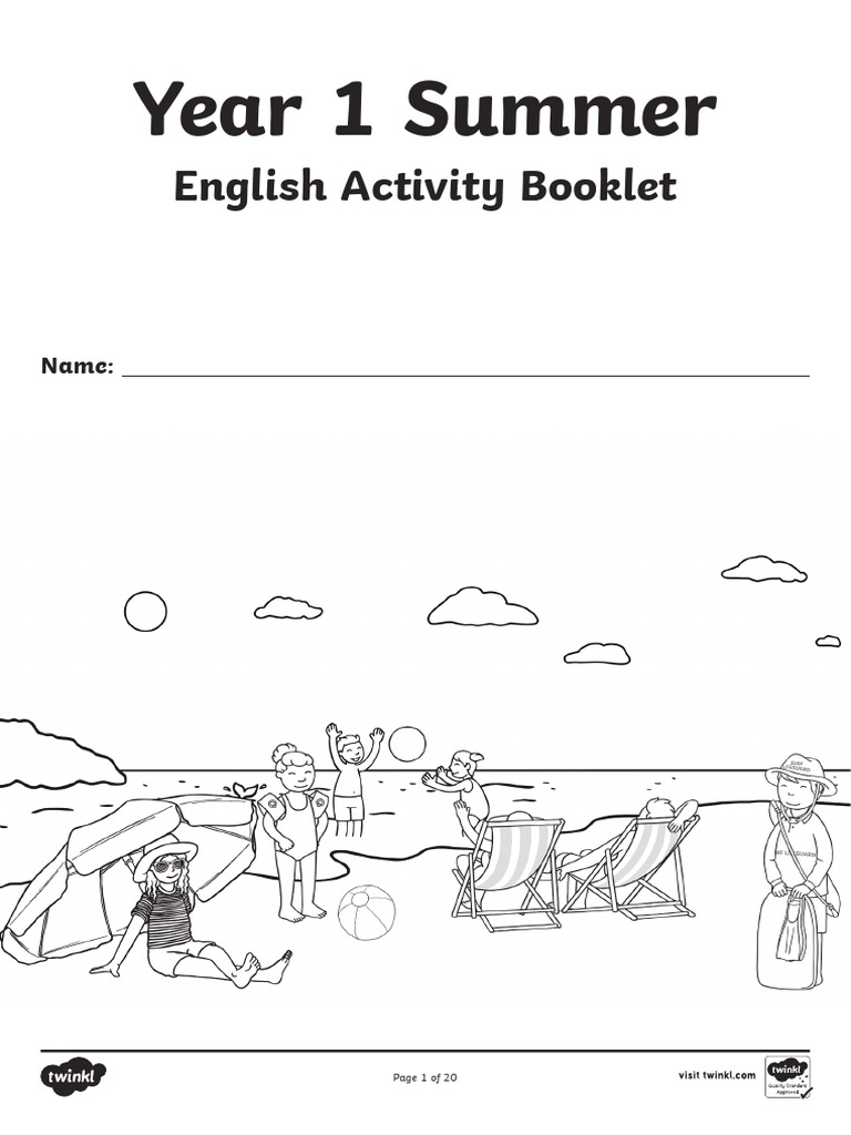 Year 1 Summer English Activity Booklet Lower Ability Black and White | PDF