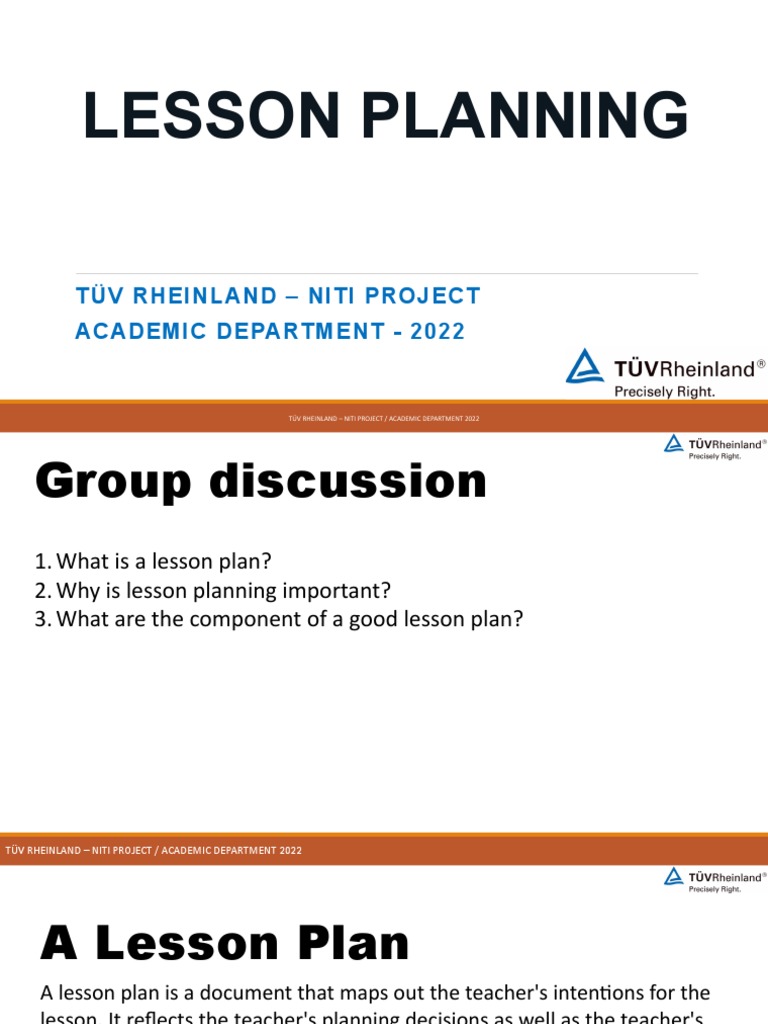 Lesson Planning. Tuv 2022 | PDF | Lesson Plan | Learning