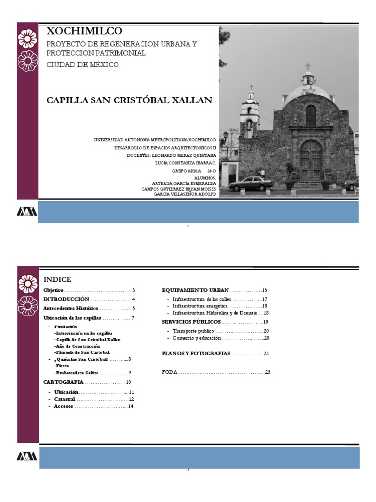 Análisis Capilla de San Cristóbal Xochimilco | PDF