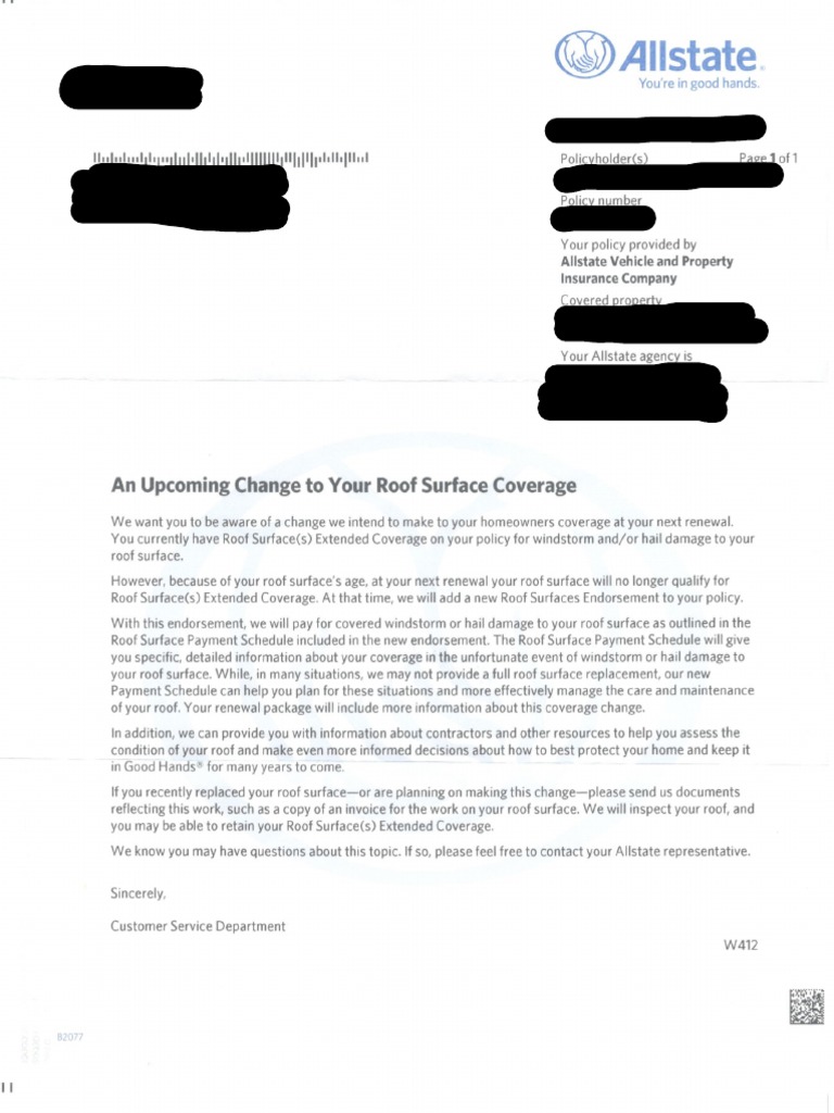 All State Roofing Coverage Letter | PDF