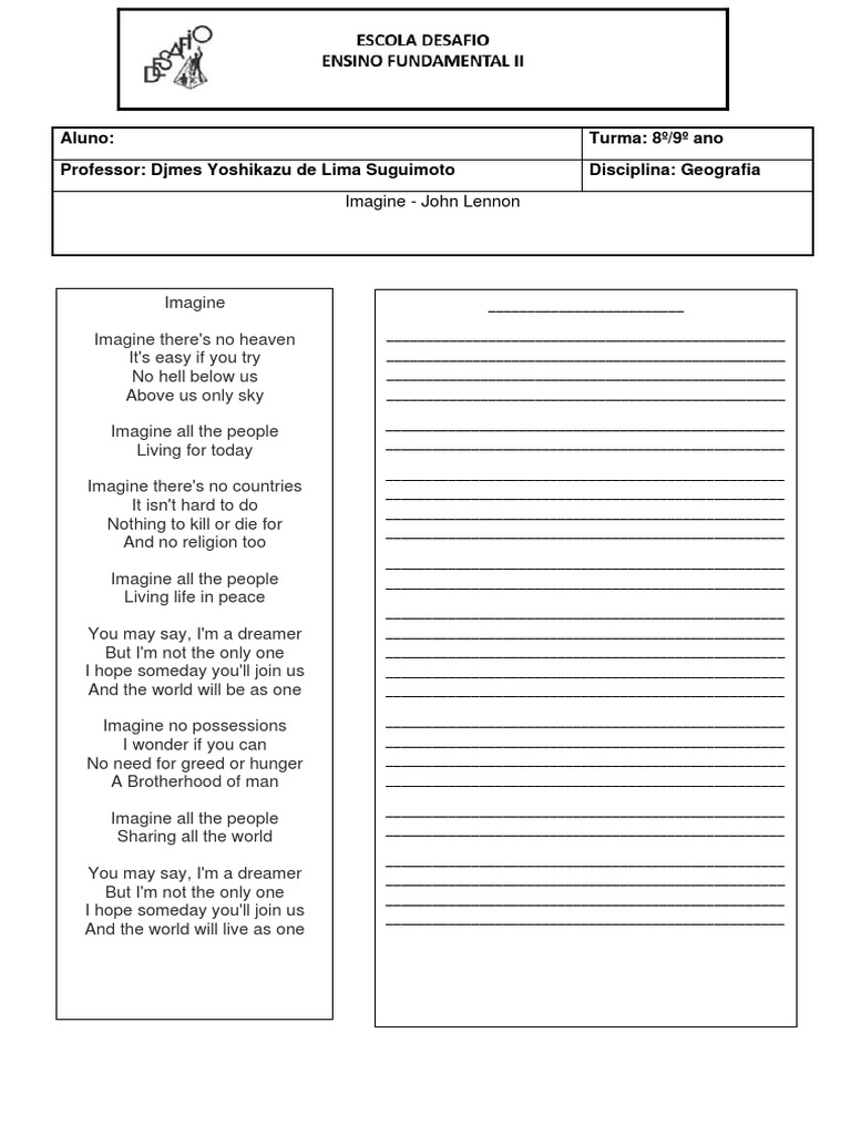 Imagine - John Lennon | PDF