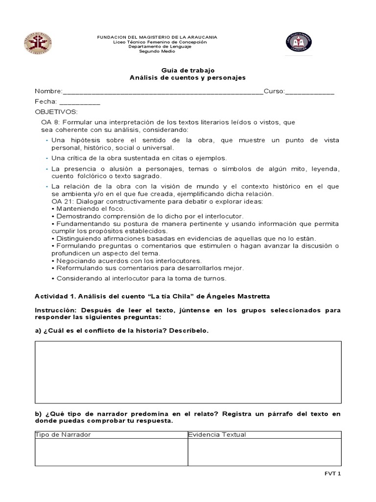 Análisis de cuentos y personajes: Herramientas para la interpretación ...