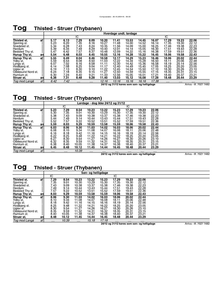 Struer - Thisted - K05 - ARRIVA | PDF