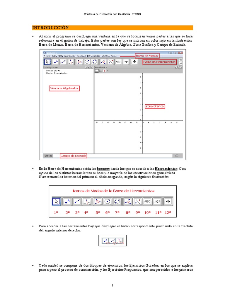 Prácticas de Geometría Con GeoGebra. 1º ESO | PDF | Triángulo | Geometría