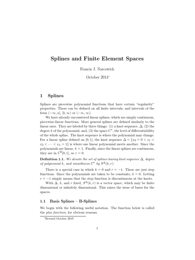 Splines 2014 | PDF | Spline (Mathematics) | Function (Mathematics)