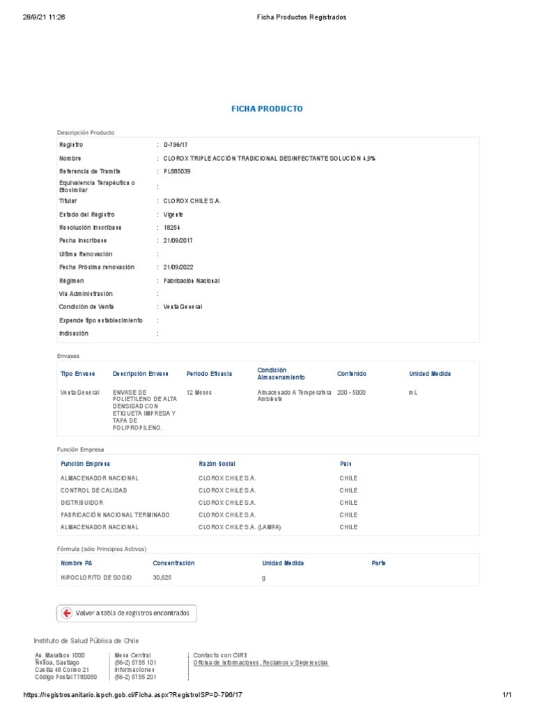 Isp Cloro Normal | PDF