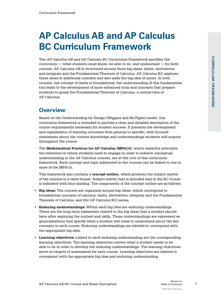 AP Calculus Big Ideas, MPACs | PDF | Integral | Derivative