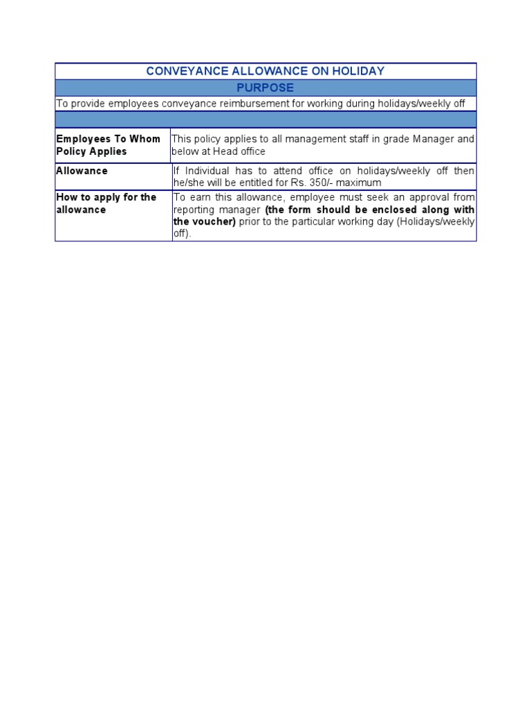 Holiday Allowance | PDF