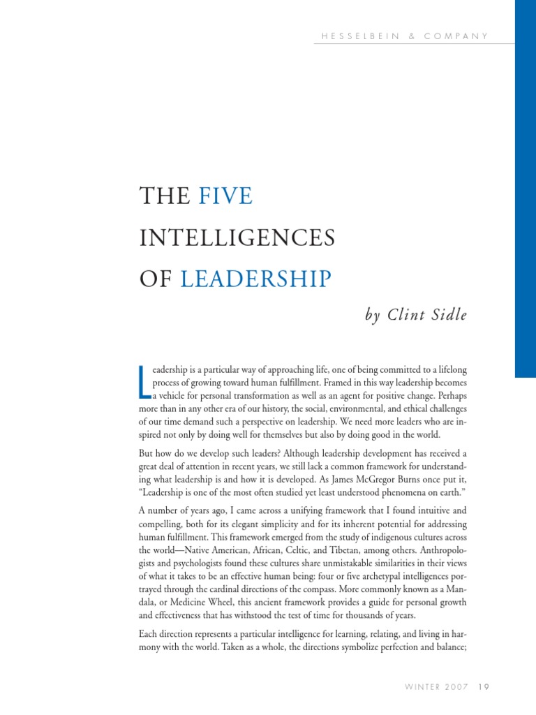 Class 9 - The Five Intelligences of Leadership | PDF