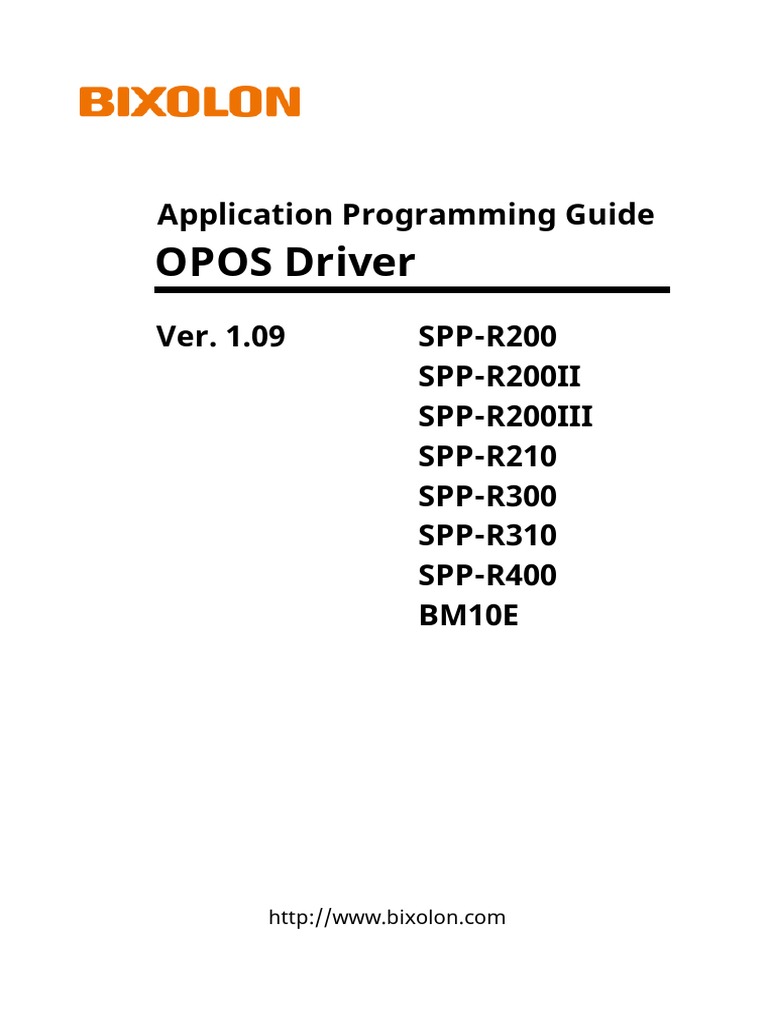 BIXOLON OPOS Driver Guide v1.09 | PDF