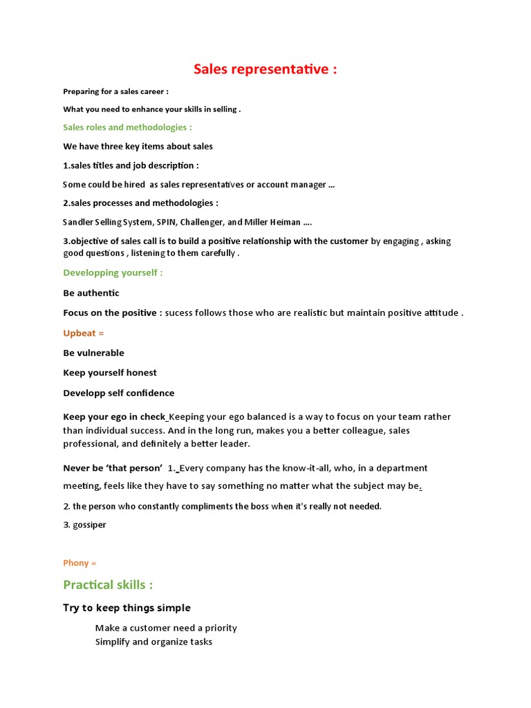 Sales Representative | PDF