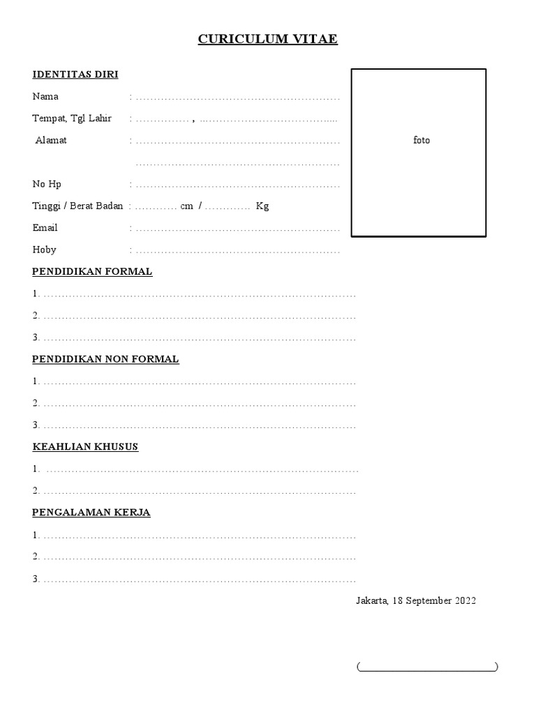 Biodata Formal | PDF