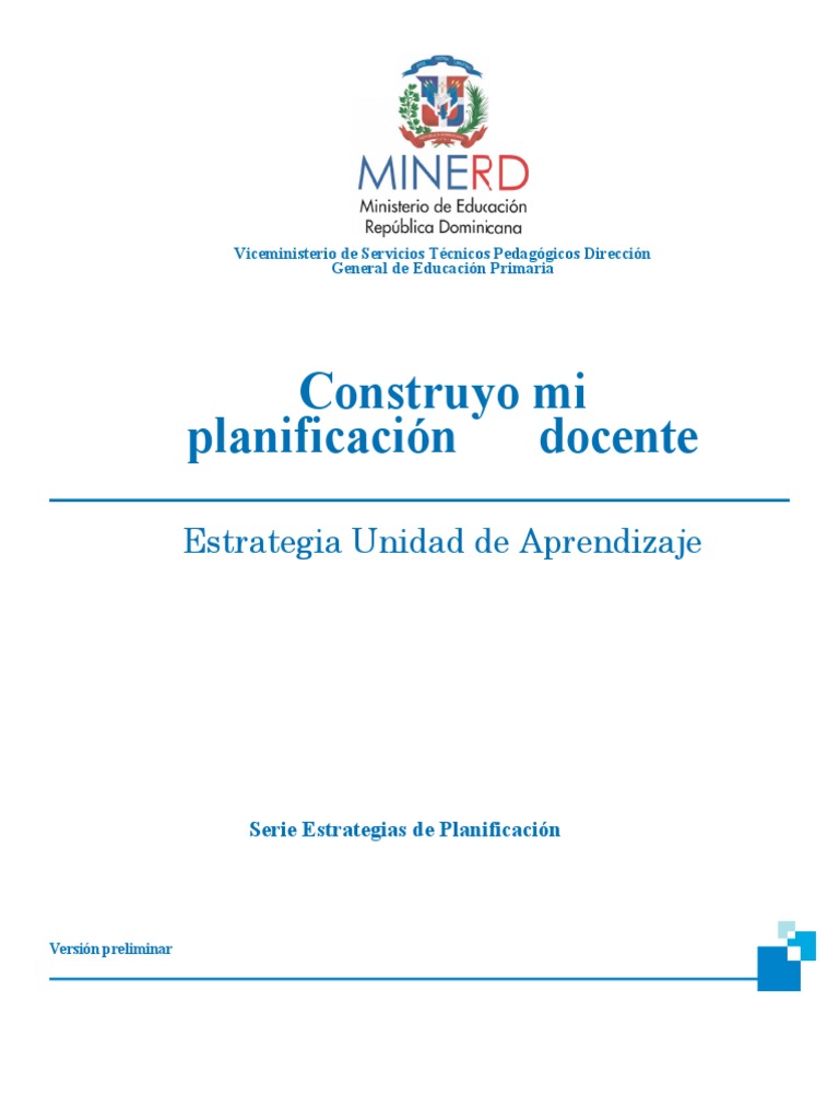 Construyo Mi Planificacion Docente Estrategia Unidad de Aprendizaje | Descargar gratis PDF ...