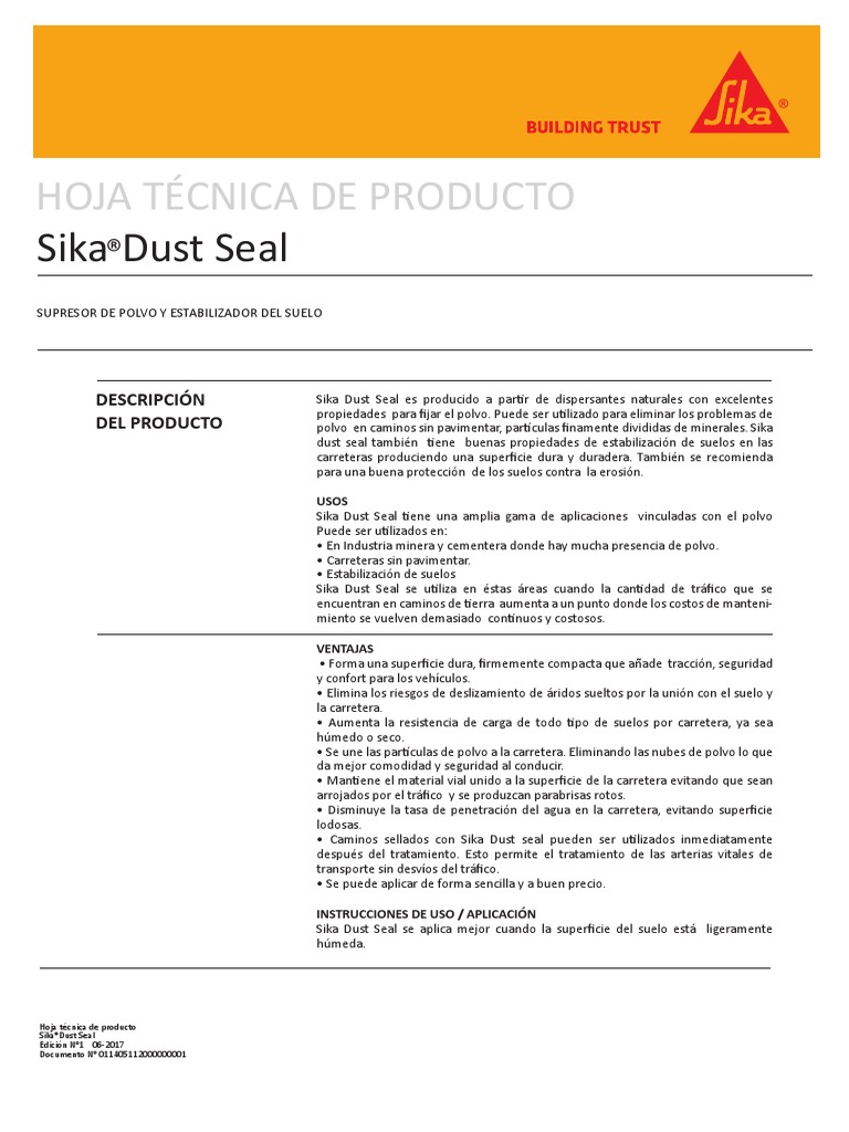 Sika Dust Seal | PDF | La carretera