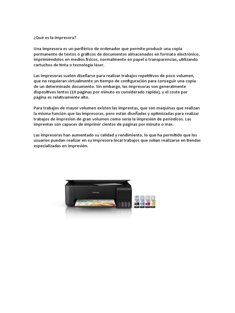 Impresoras: Función y Rendimiento | PDF