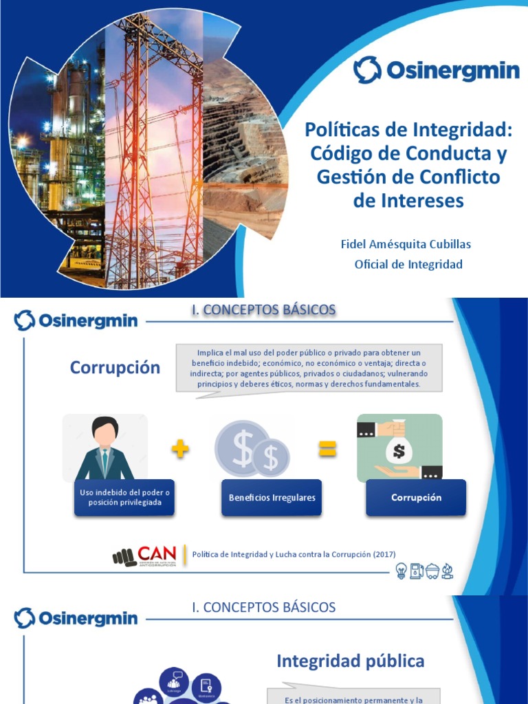 (PPT) Charla - Políticas de Integridad Código de Conducta y Gestión de ...