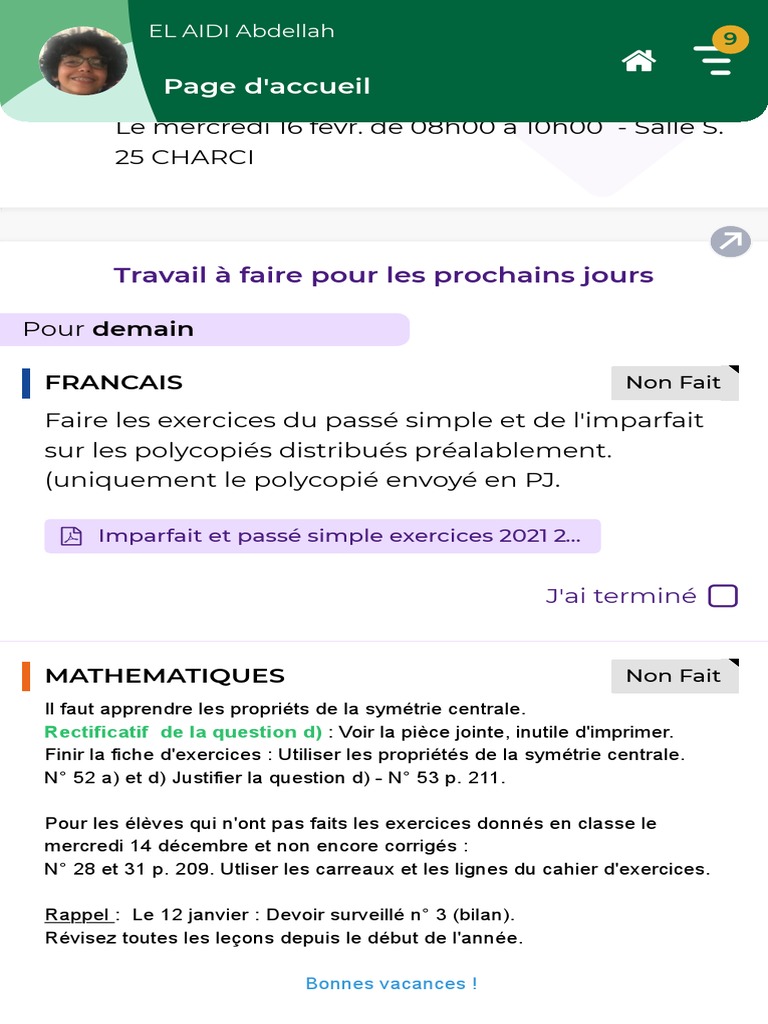 Lycee Francais Leon l' Africain - Pronote - Espace Élèves | PDF