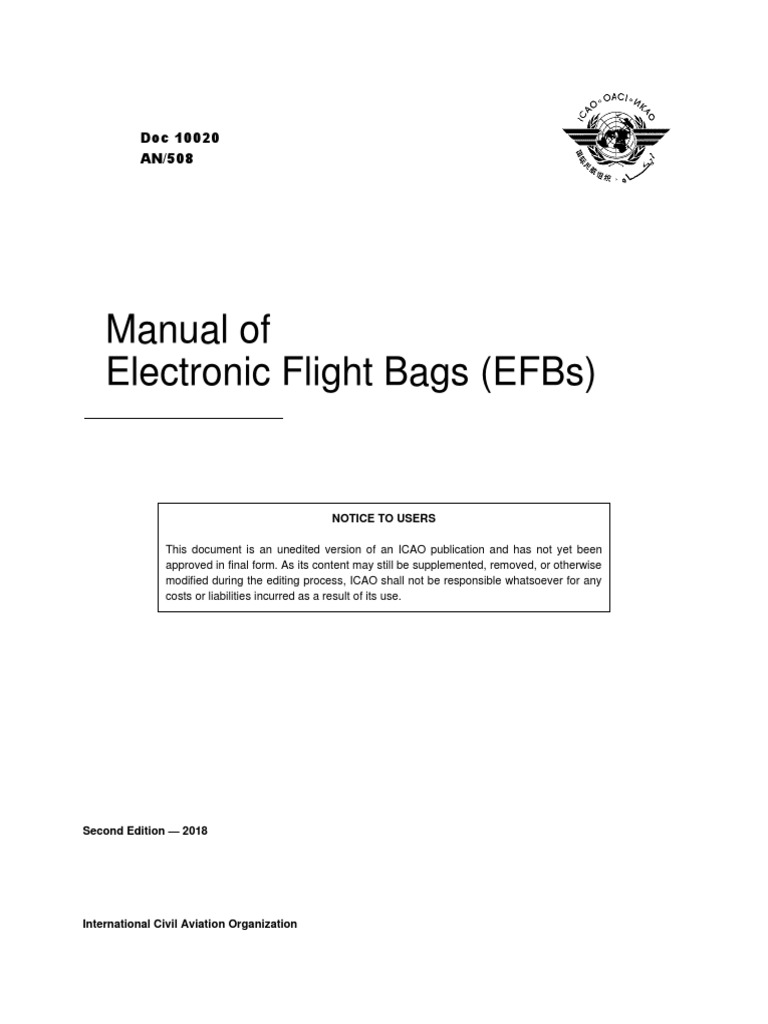Doc.10020-EN Manual of Electronic Flight Bags (EFBs) | PDF | Computing ...